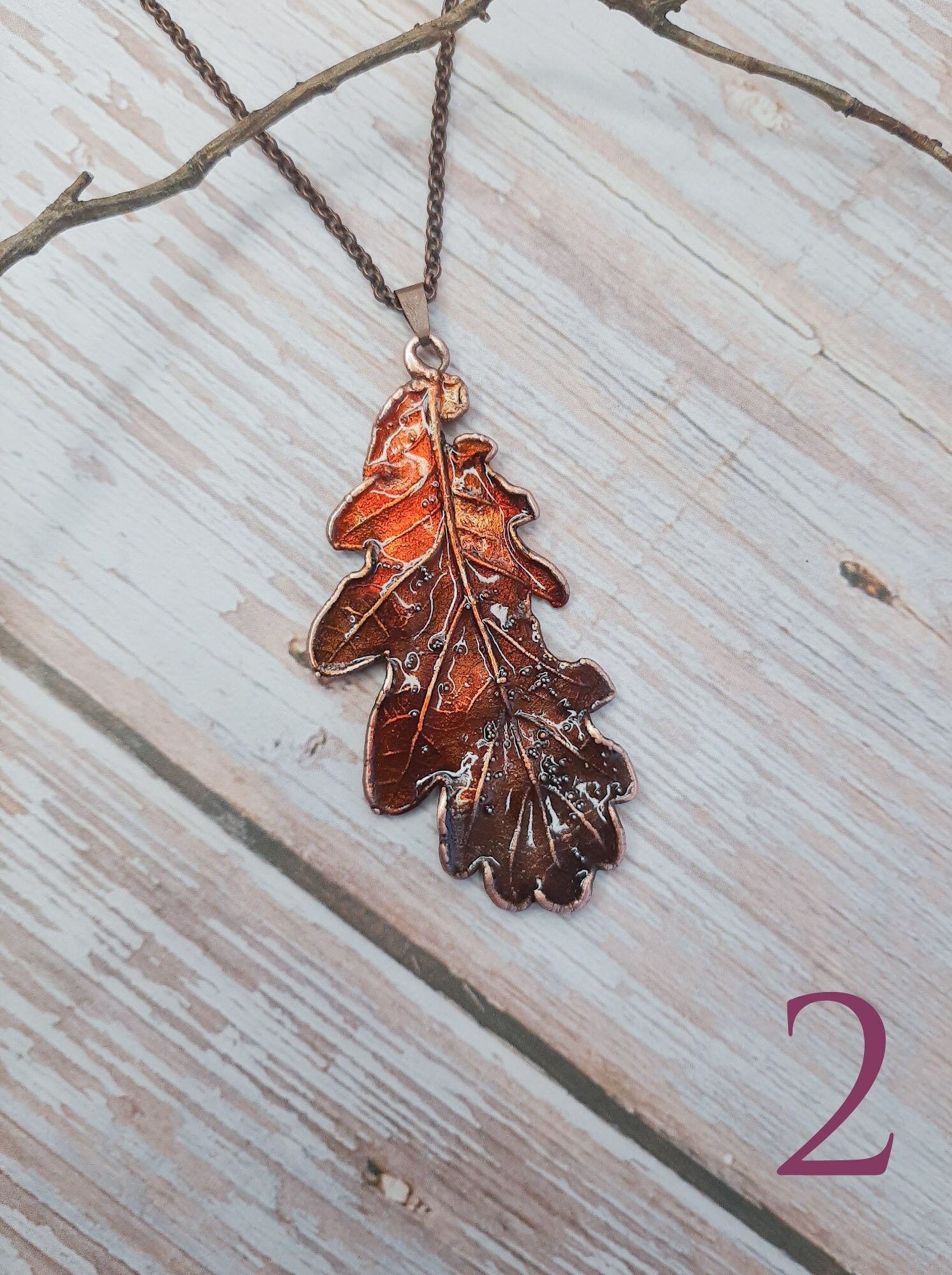 Copper Pendant Copper Oak Leaf Gift for Her Copper Leaf - Etsy