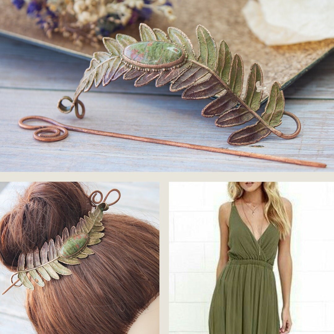Hair Wedding Accessories, Copper Hair Brooch Pin, Hair Bun Holder, Hair ...