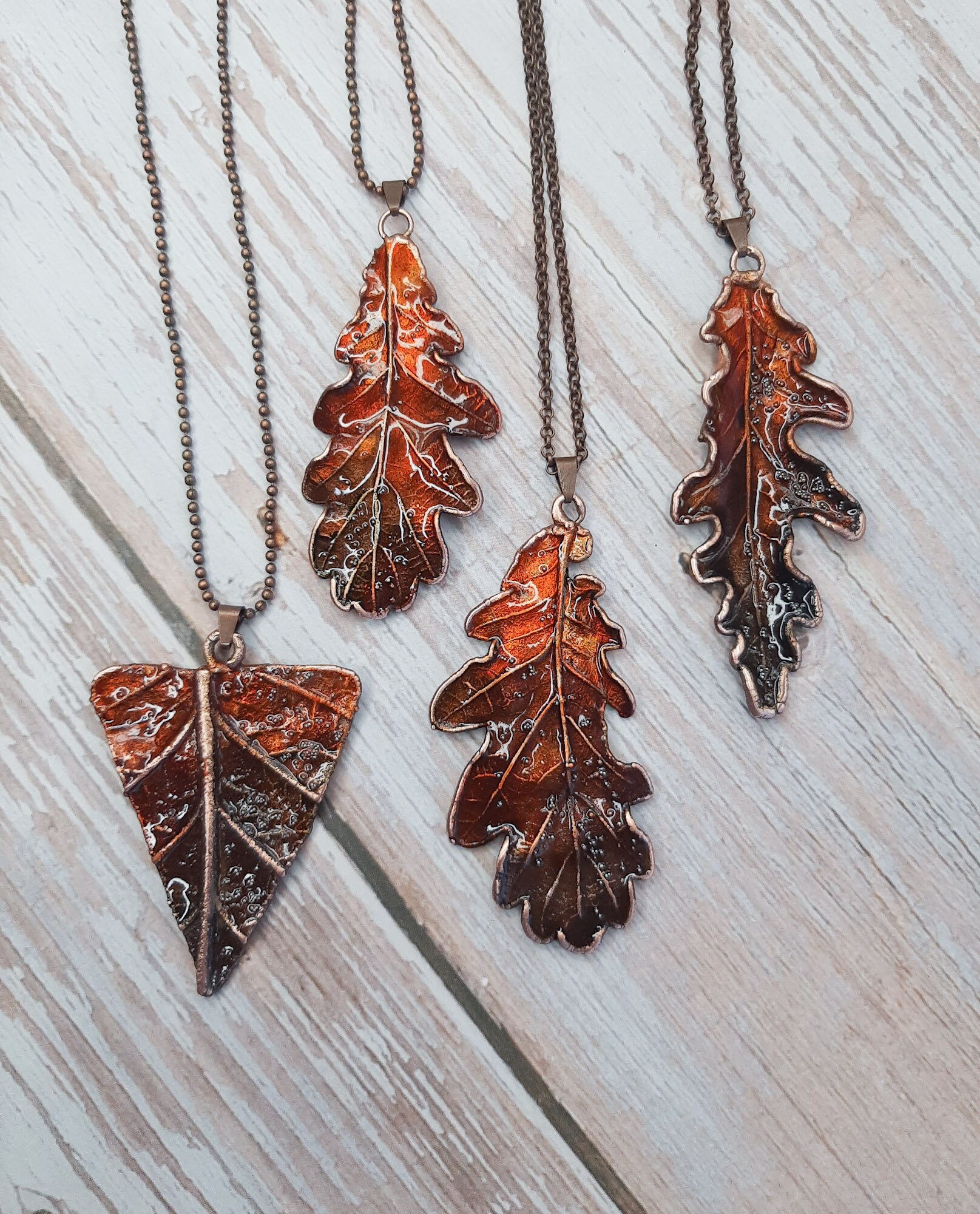 Copper Pendant Copper Oak Leaf Gift for Her Copper Leaf - Etsy