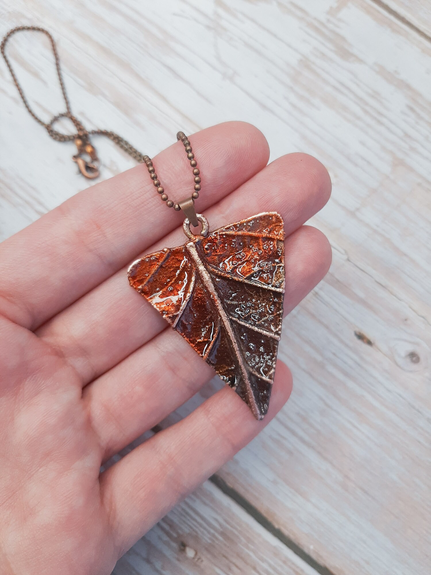Copper Pendant Copper Oak Leaf Gift for Her Copper Leaf - Etsy