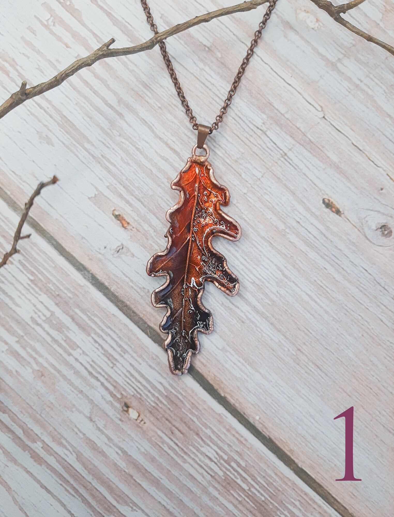 Copper Pendant Copper Oak Leaf Gift for Her Copper Leaf - Etsy