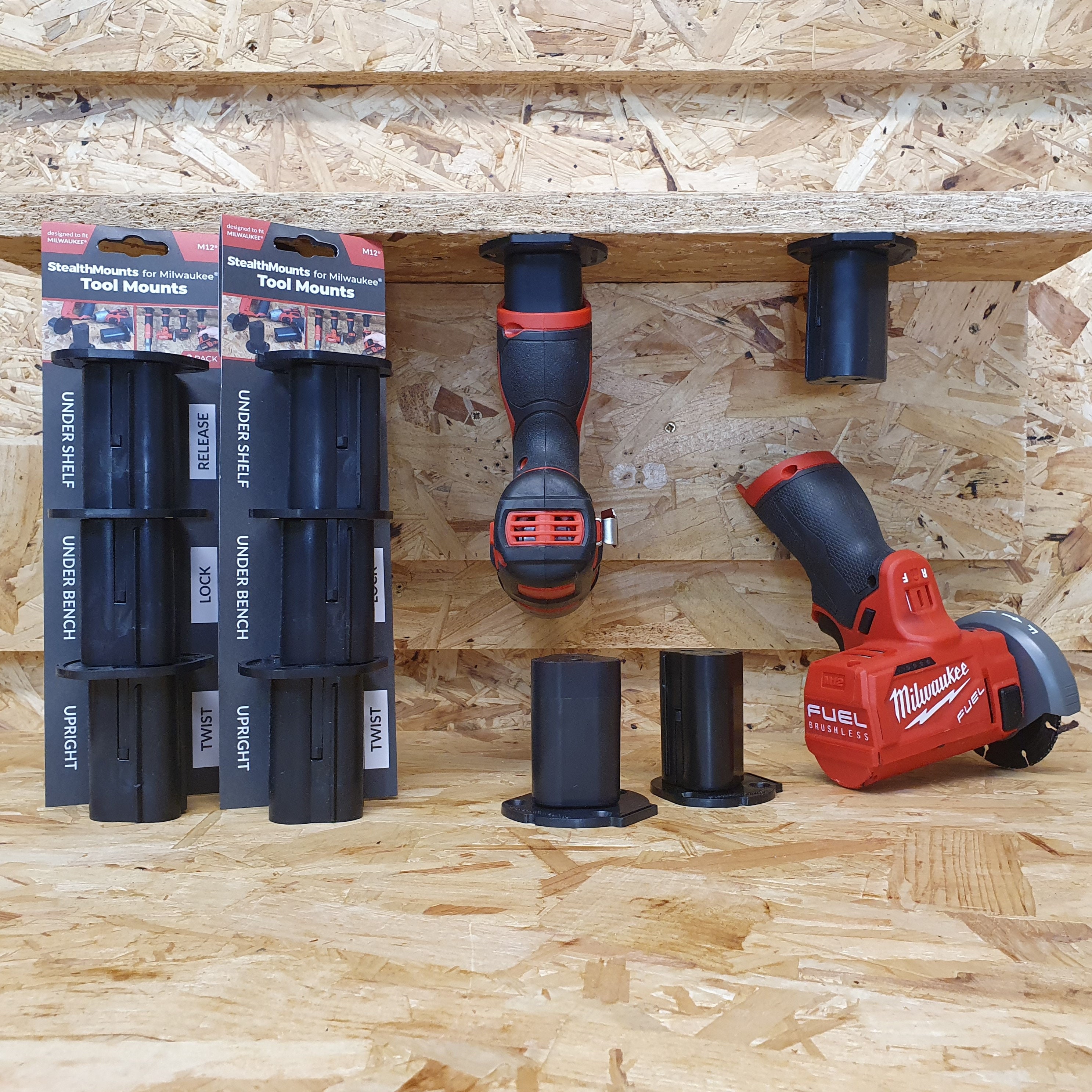 Milwaukee M12 Compatible Tool Mounts / Holders by Stealthmounts for ...