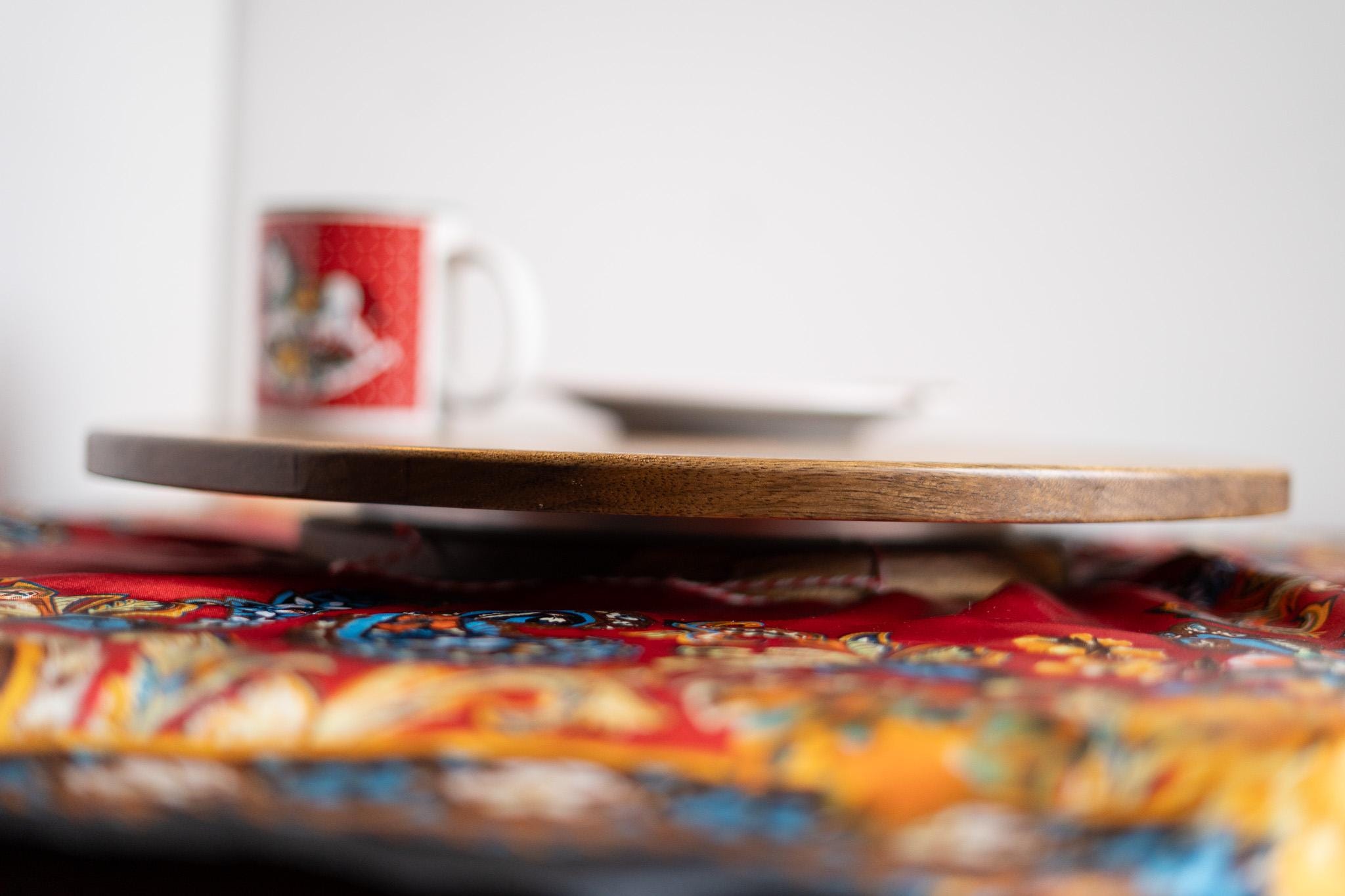 18" Lazy Susan Longhorn Inlay, Rustic Lazy Susan With Longhorn Pattern ...