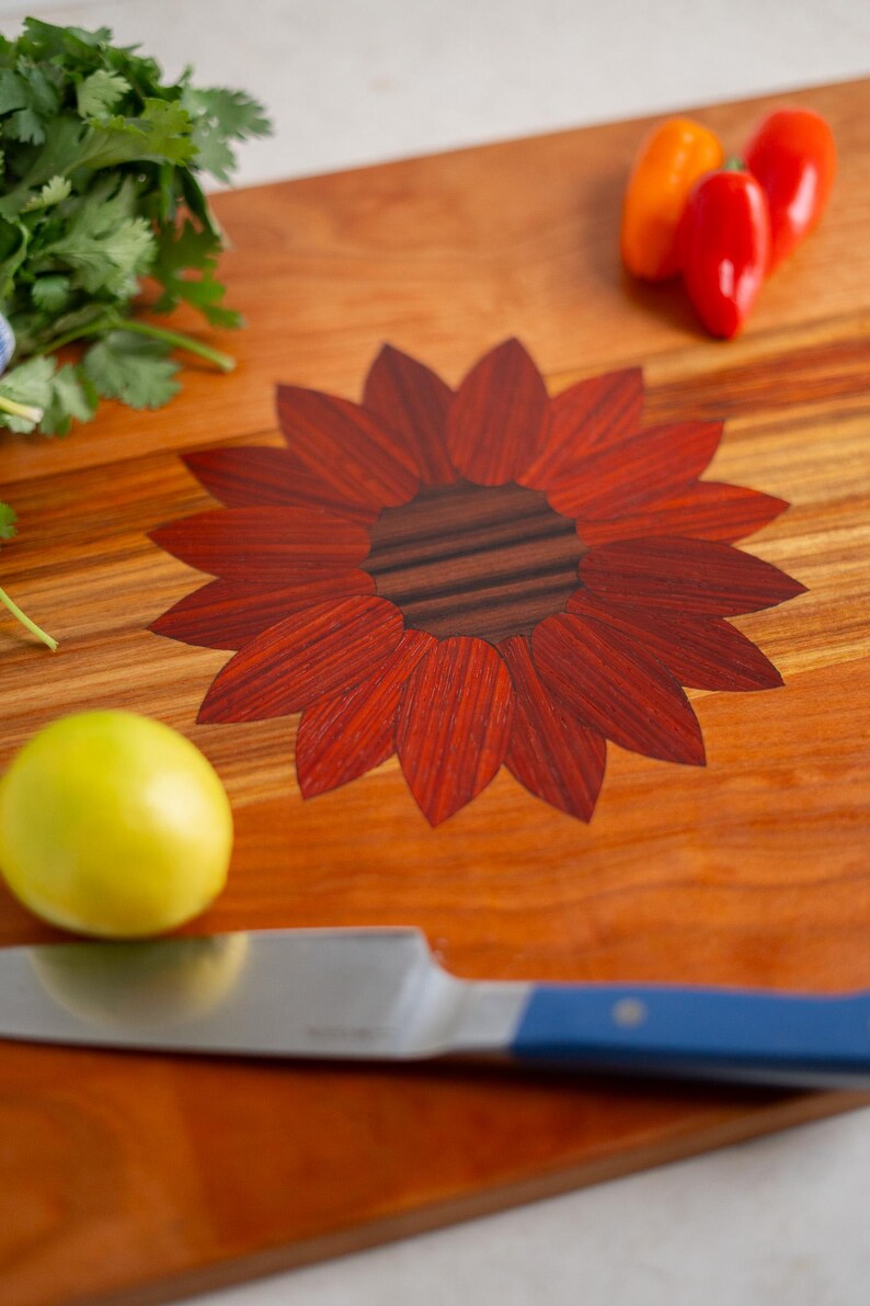Sunflower Charcuterie Board Farmhouse Style Serving Board for Kitchen ...