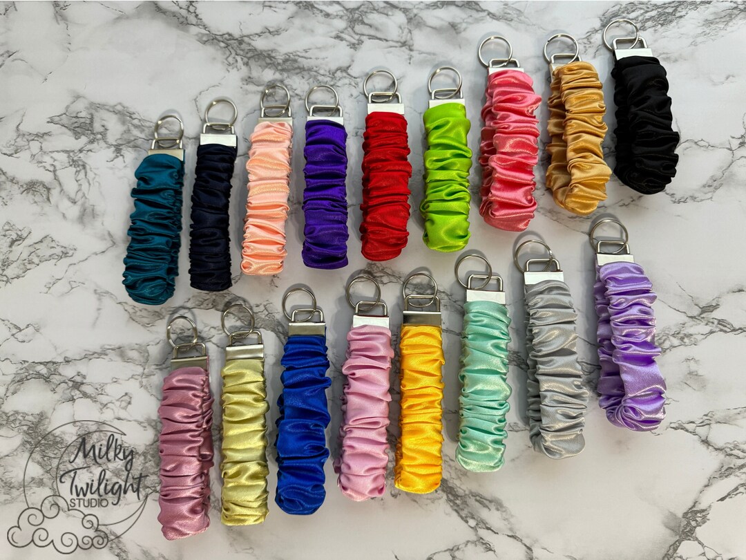 Satin Scrunchie Wristlet | Satin Scrunchie Key Fob | Keyring Accessory ...
