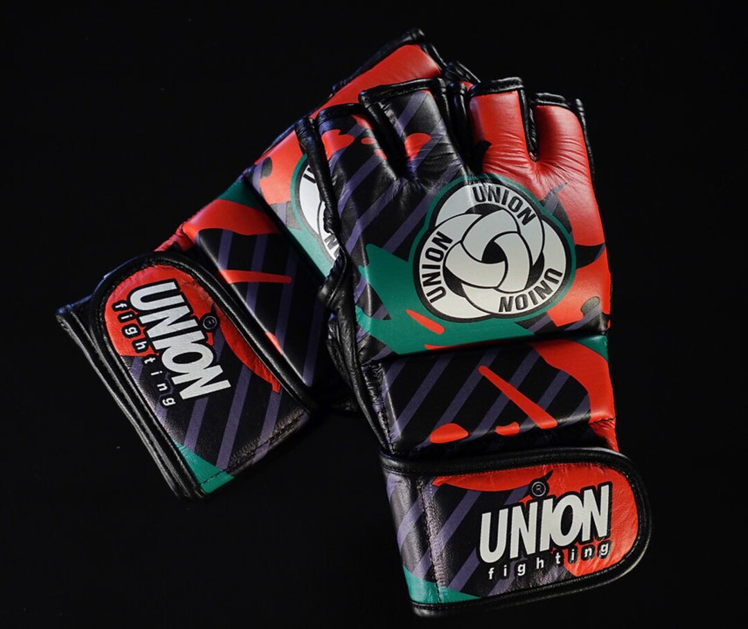 UNION Fighting MMA Leather Fingerless Sparring Gloves - Etsy