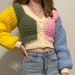 Color Block Crochet Cardigan - Etsy