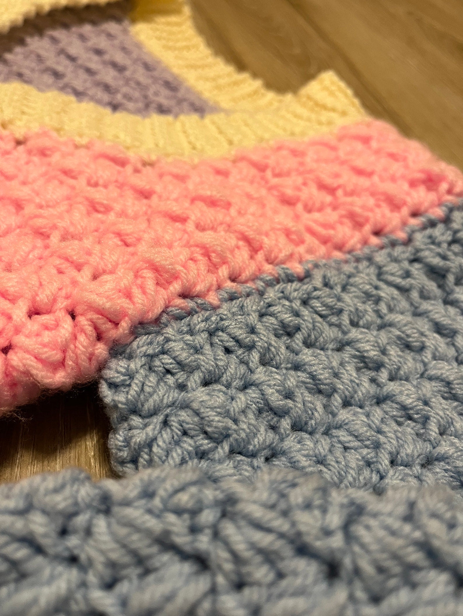 Color Block Crochet Cardigan - Etsy