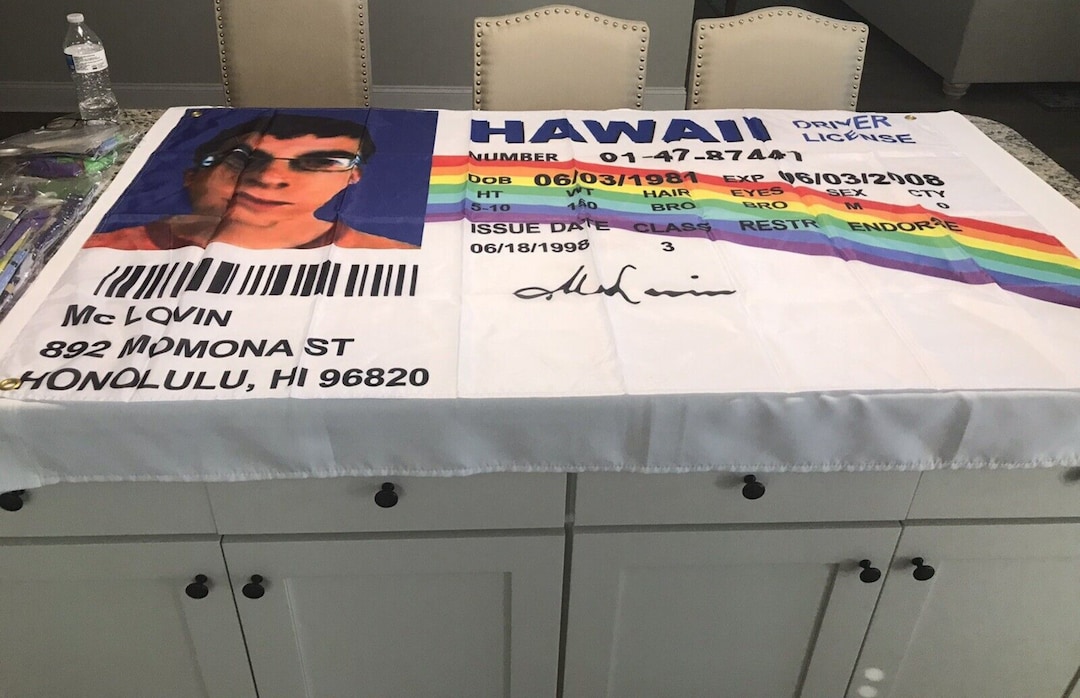 Mclovin Flag Fake Driver License ID 3x5, Custom Size Funny Flag ...