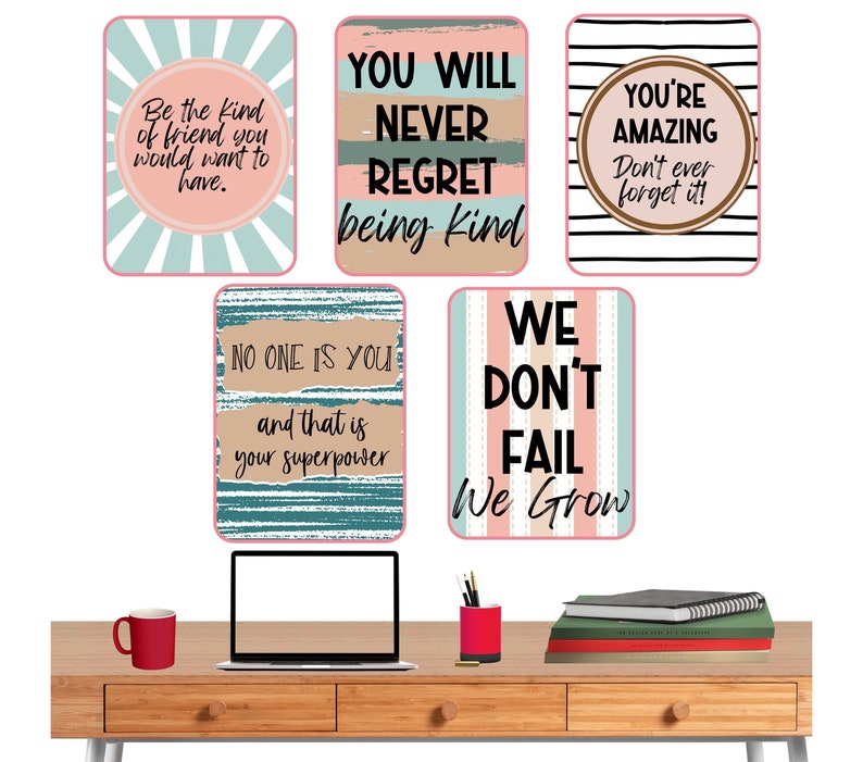 Motivational Classroom Posters Coral Classroom Decor - Etsy