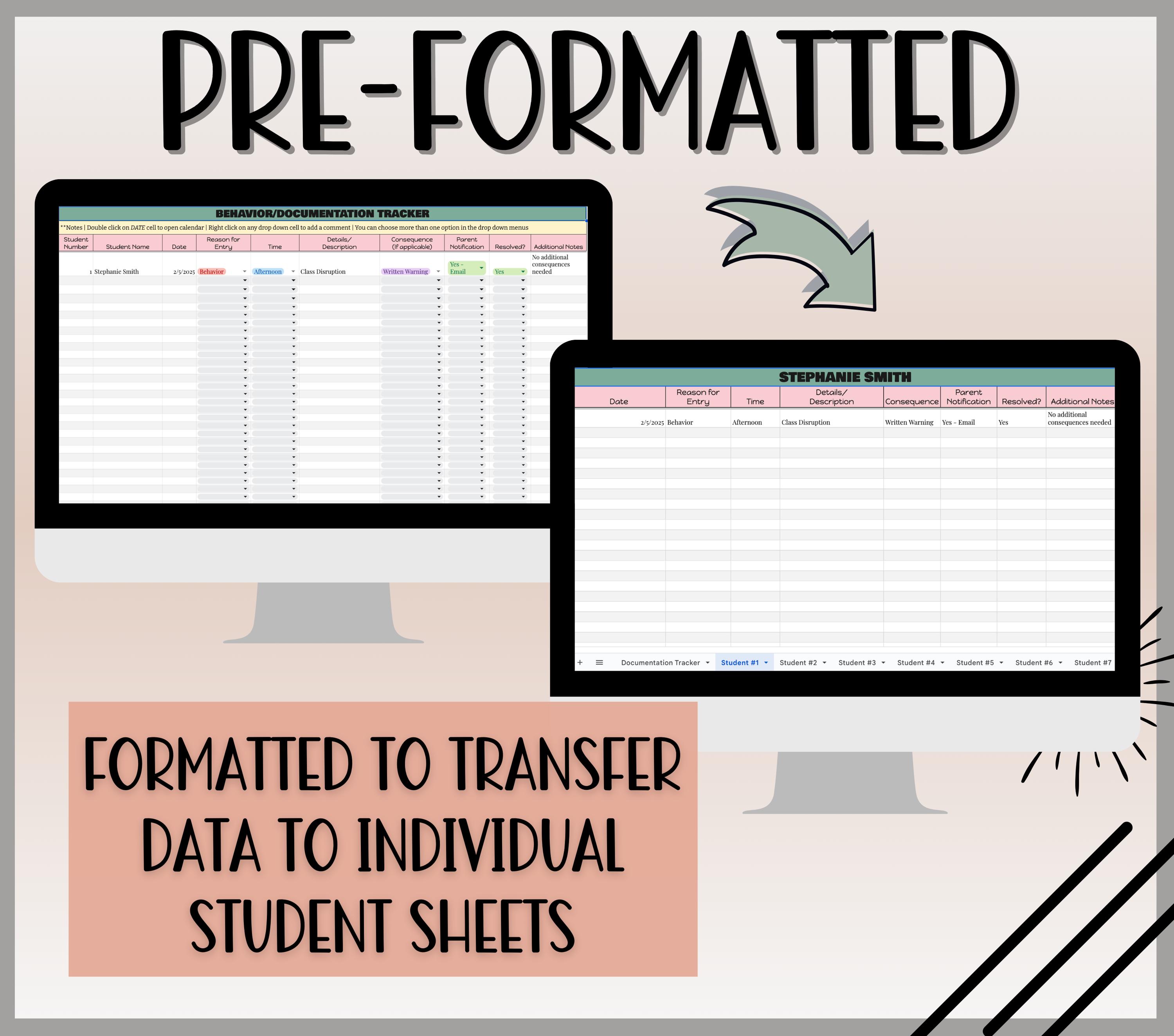 Classroom Behavior Tracker: Student Documentation (google Sheets) - Etsy