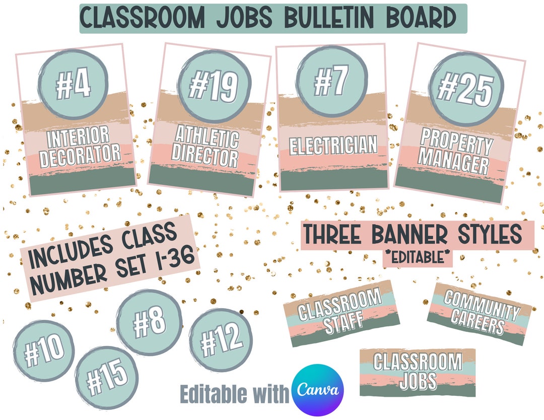 Classroom Jobs Bulletin Board | Editable Classroom Jobs | Classroom ...