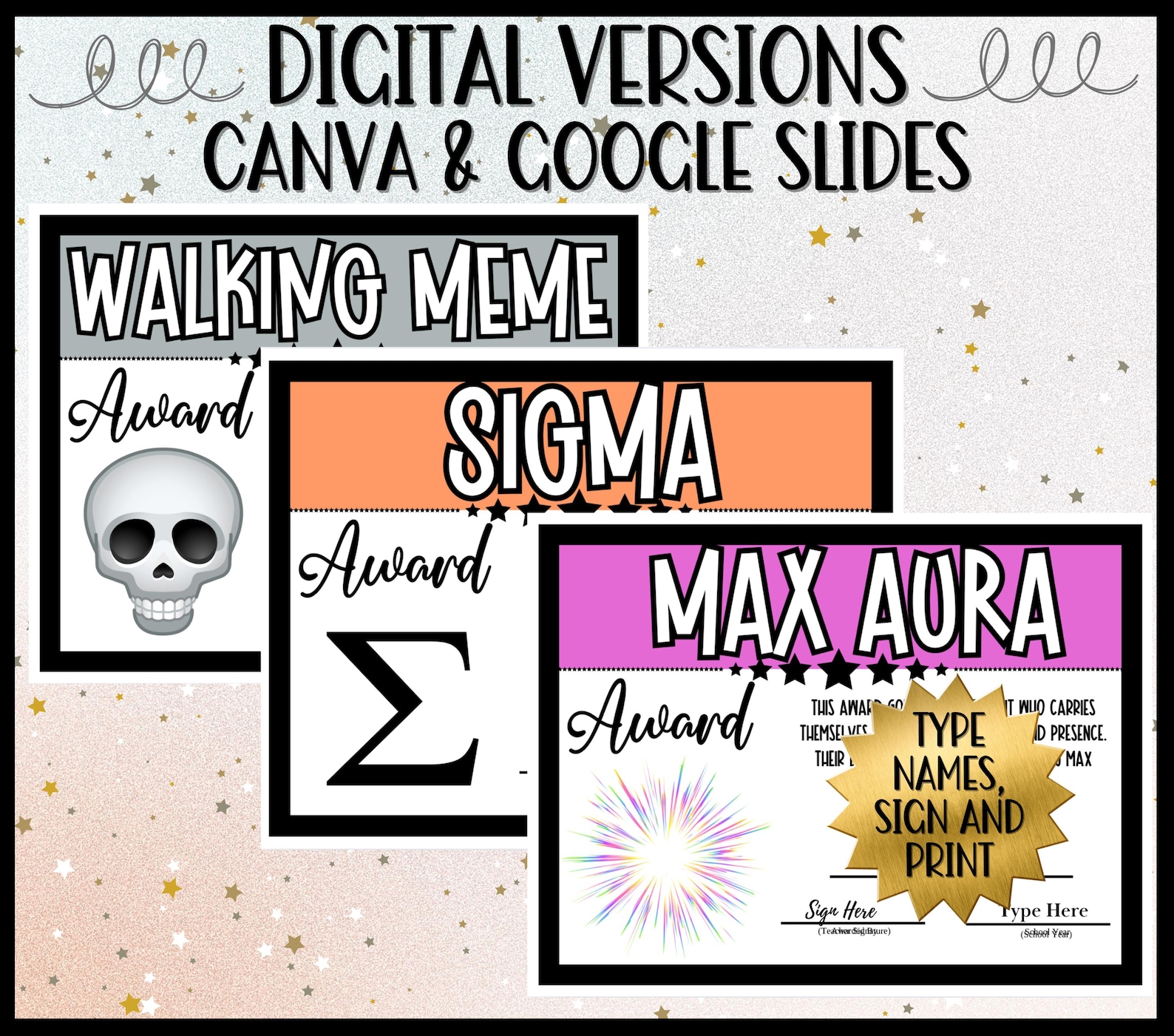 Funny Student Awards: Gen Z Slang Superlatives (printable & Editable ...