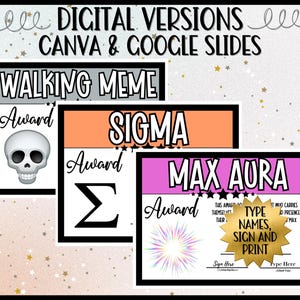 Funny Student Awards: Gen Z Slang Superlatives (printable & Editable ...