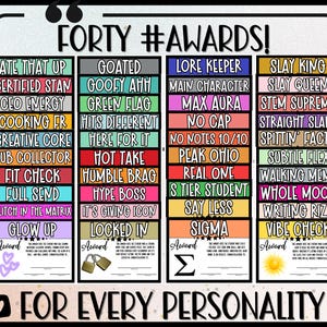 Funny Student Awards: Gen Z Slang Superlatives (printable & Editable ...