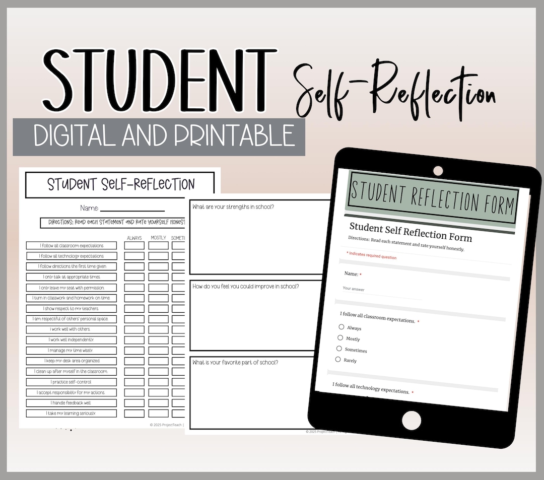 Student Self-reflection Assessment | Parent Teacher Conference Form ...