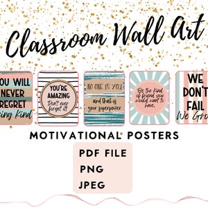 Motivational Classroom Posters | Coral Classroom Decor | Encouraging ...