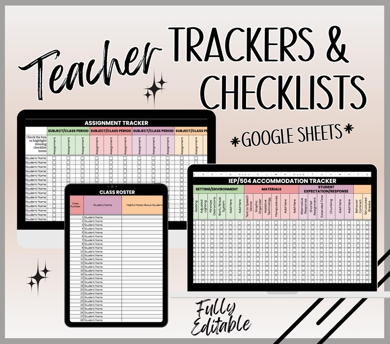 Teacher Tracker Bundle: Google Sheets Checklists & Assignment Trackers ...