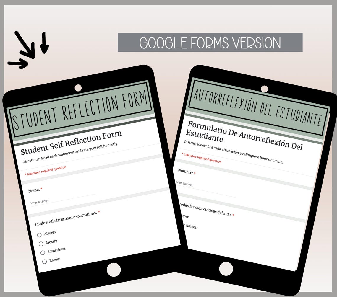 Student Self-reflection Assessment | Parent Teacher Conference Form ...