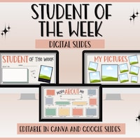 Student of the Week Digital Slides: Canva & Google Slides Template - Etsy