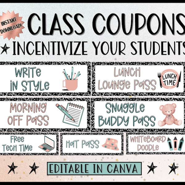 Classroom Coupons - Etsy