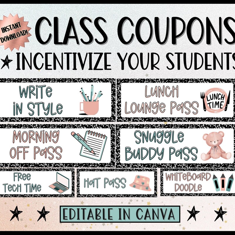 Classroom Coupons - Etsy