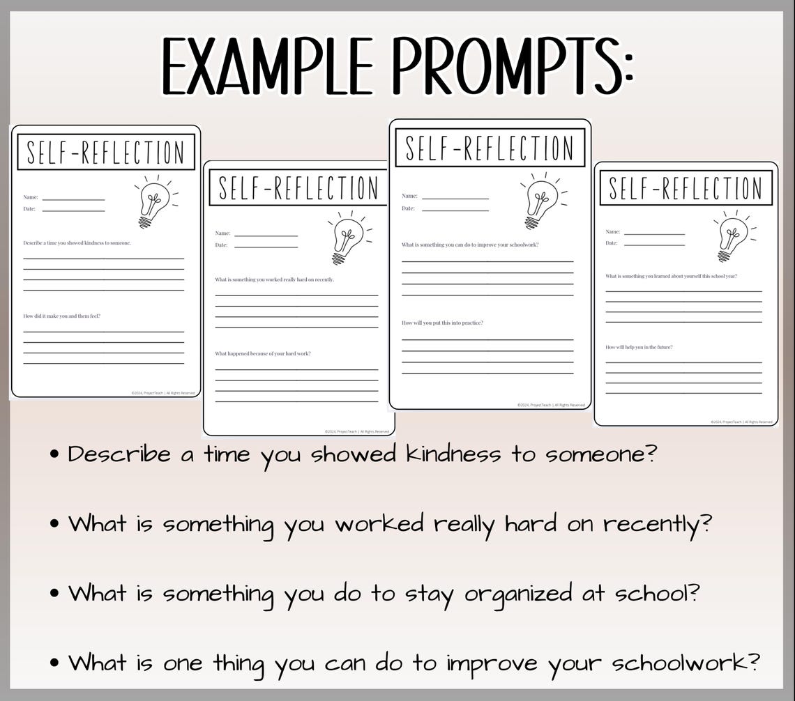 Weekly Self-reflection Journal for Students | Printable & Digital SEL ...