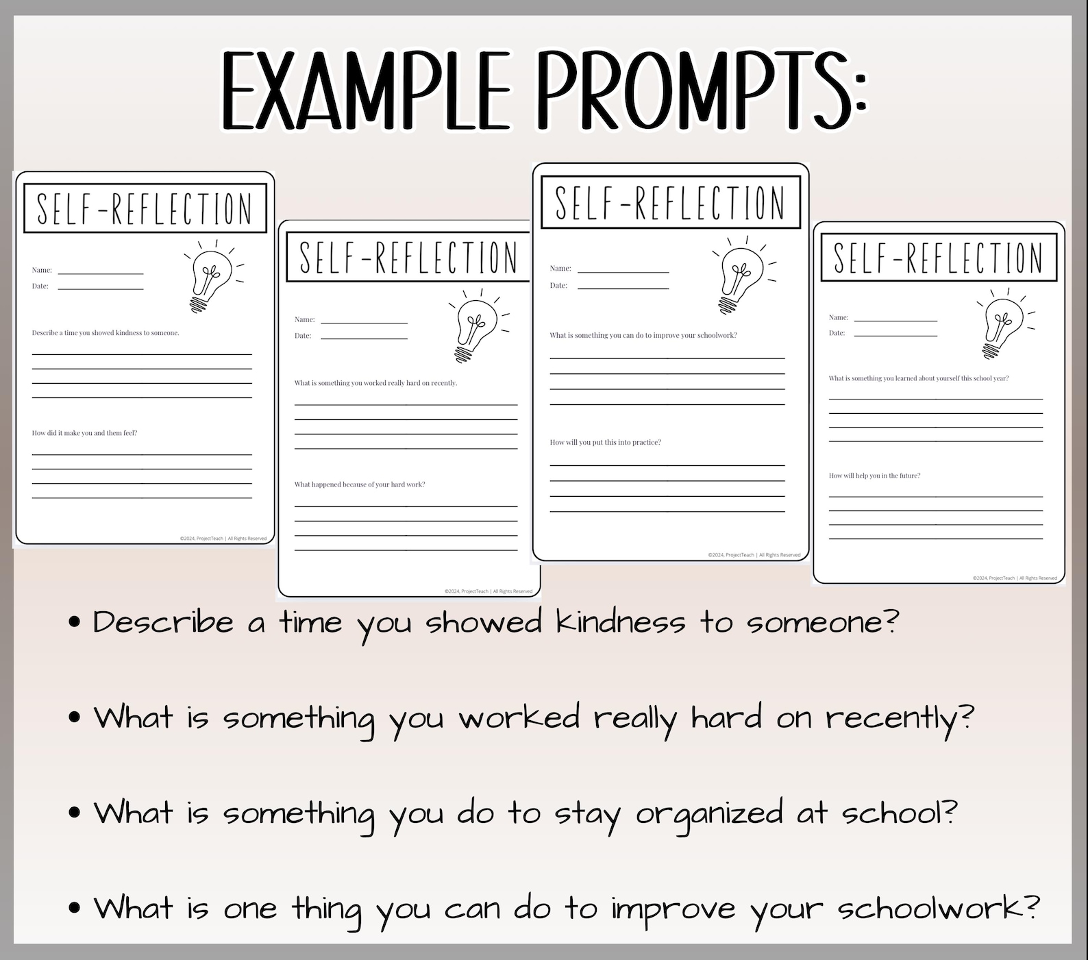 Weekly Self-reflection Journal for Students | Printable & Digital SEL ...