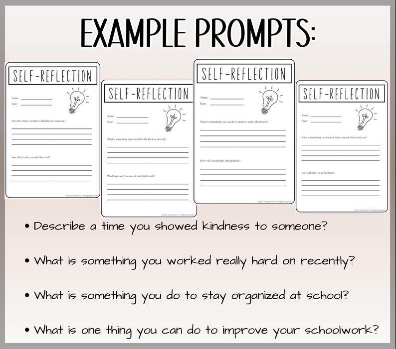 Weekly Self-reflection Journal for Students | Printable & Digital SEL ...