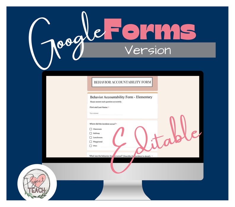 Elementary Behavior Accountability Form Behavior Tracker Elementary ...