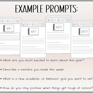Weekly Self-reflection Journal for Students | Printable & Digital SEL ...