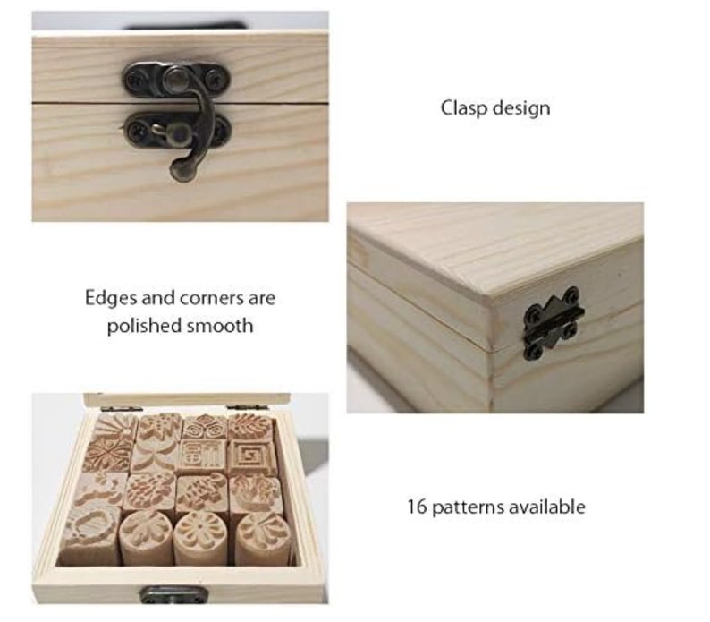 16pcs Wooden Clay Pottery Stamp Pottery Tool Wood Block Stamp, Wood ...