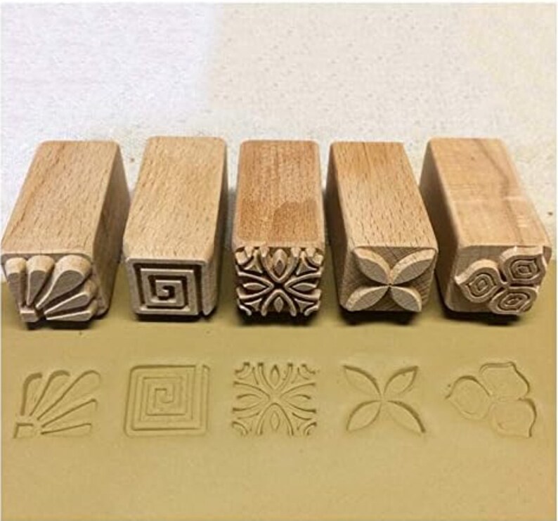 16pcs Wooden Clay Pottery Stamp Pottery Tool Wood Block Stamp, Wood ...