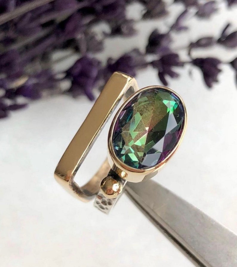 Mystic Topaz Silver Ring, Silver Ring, 925 Sterling Silver, Mystic ...