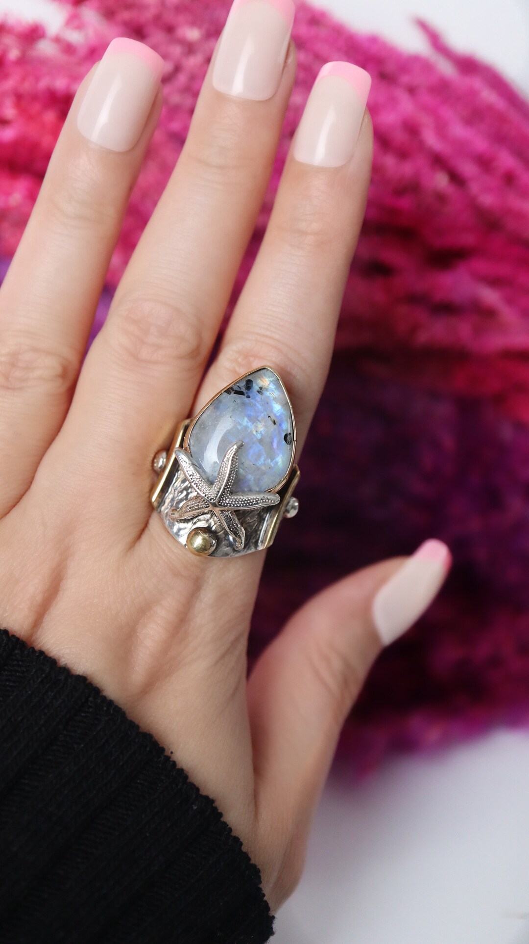 Moonstone Silver Ring, Moonstone Ring, 925 Sterling Silver Ring, 925 ...