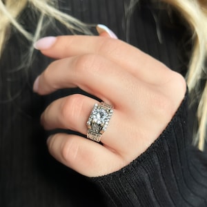 Solitaire Silver Ring, One Stone CZ Ring, Cubic Zircon Ring, Old Style ...