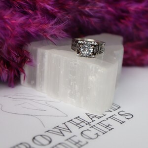 Solitaire Silver Ring, One Stone CZ Ring, Cubic Zircon Ring, Old Style ...