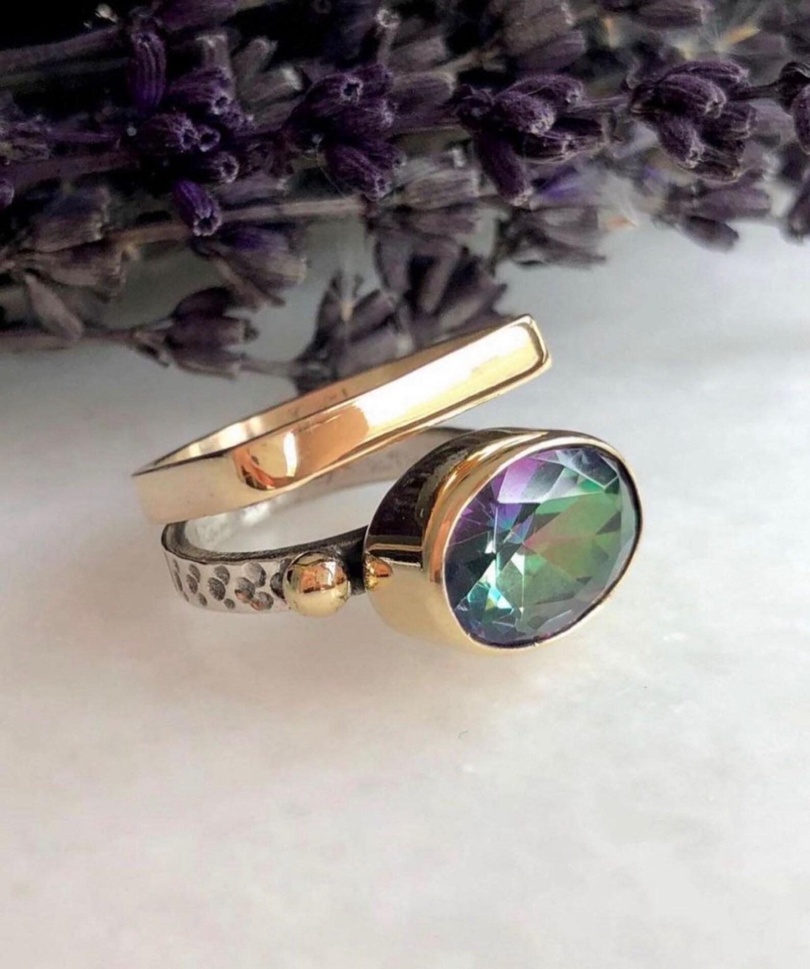 Mystic Topaz Silver Ring, Silver Ring, 925 Sterling Silver, Mystic ...