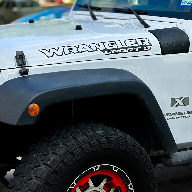 Jeep Wrangler Hood Vinyl Decals Stikers 2x - Etsy