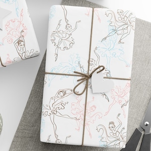 Ballerina Wrapping Papers, Ballerina Line Art Gifts Wrapping Paper ...