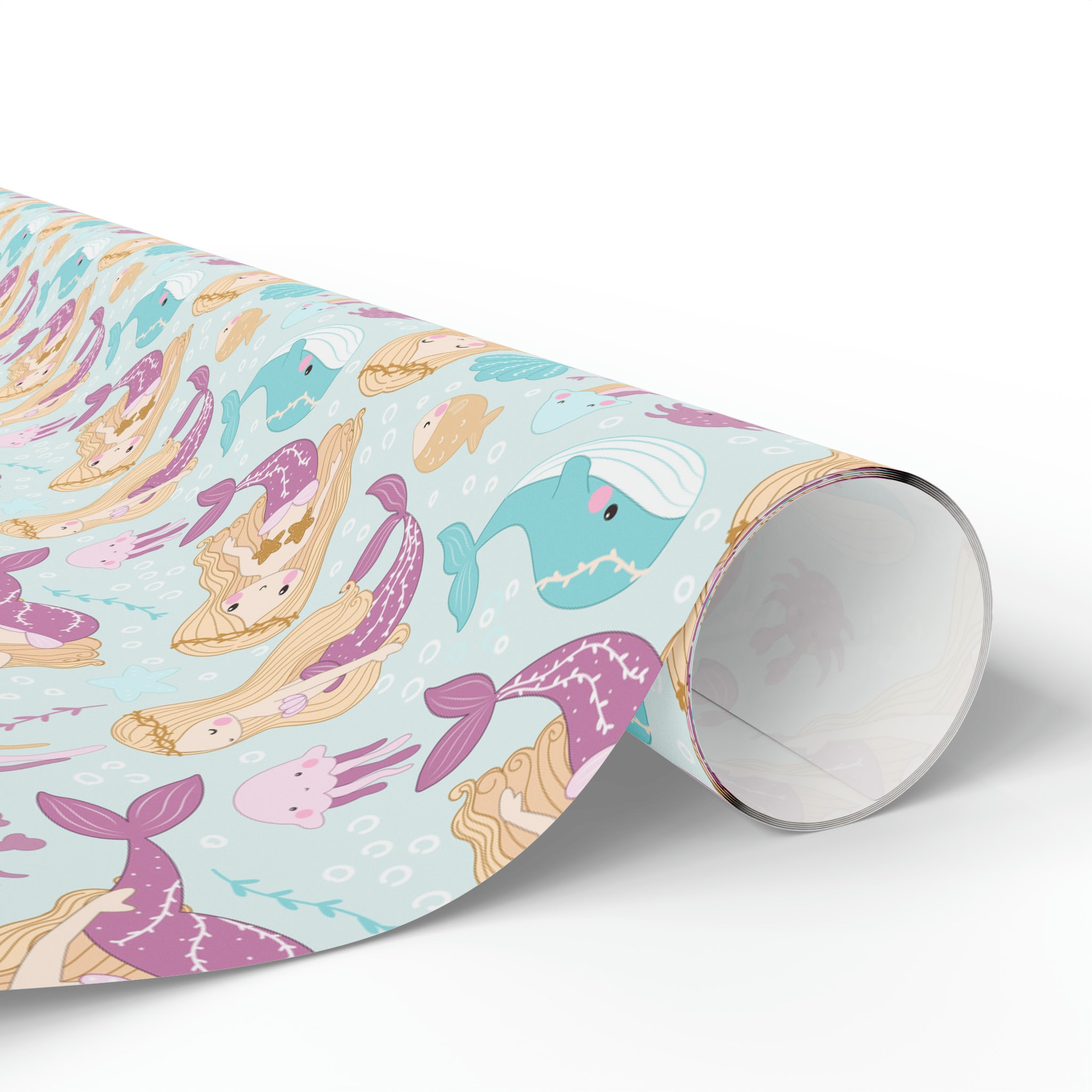 Mermaid Wrapping Paper Roll, Mermaids Gift Wrapping Paper Roll, Mermaid ...