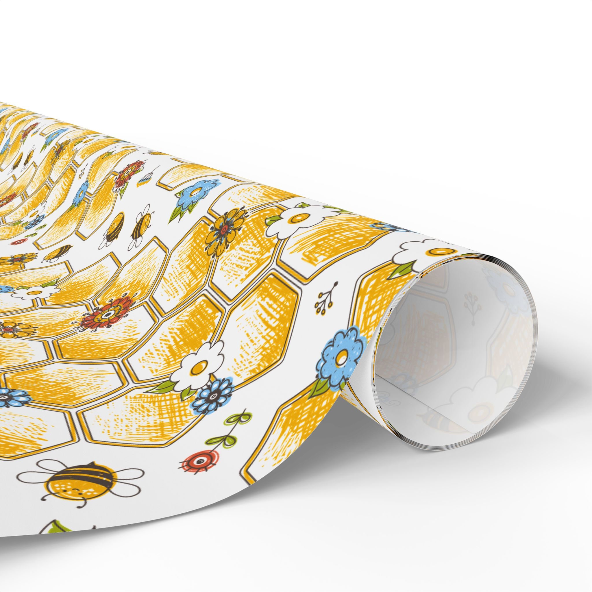 Bee Wrapping Papers, Beehive Gifts Wrapping Paper Roll, Bee Birthday ...