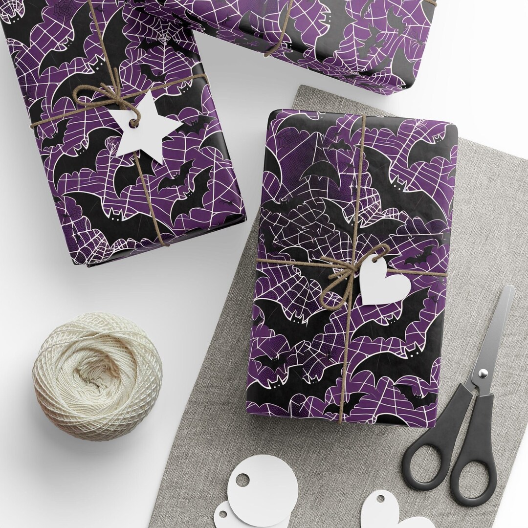 Bat Wrapping Papers, Halloween Bats Gift Wrapping Paper Roll, Bat ...