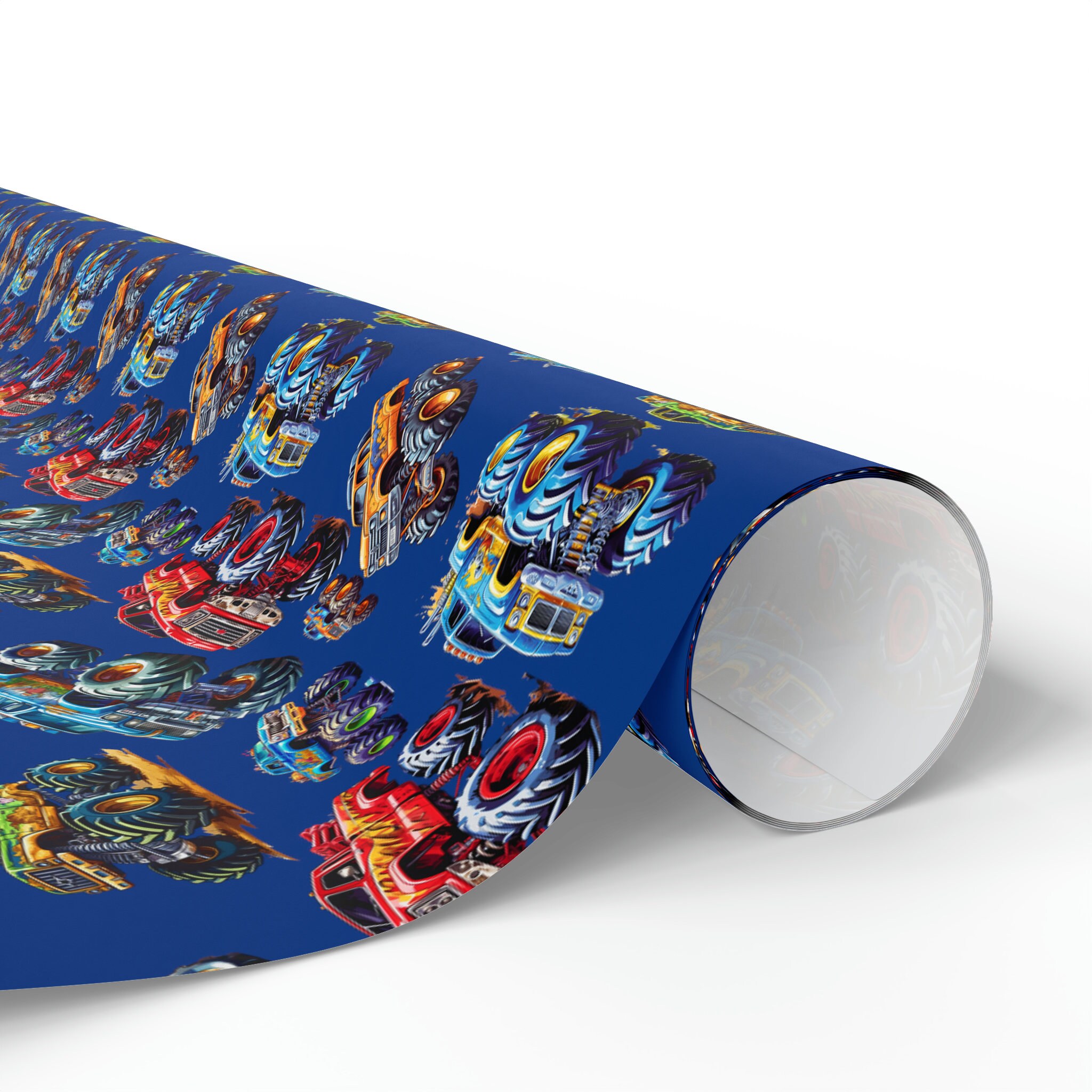 Monster Truck Birthday Wrapping Paper, Monster Truck Wrapping Paper ...