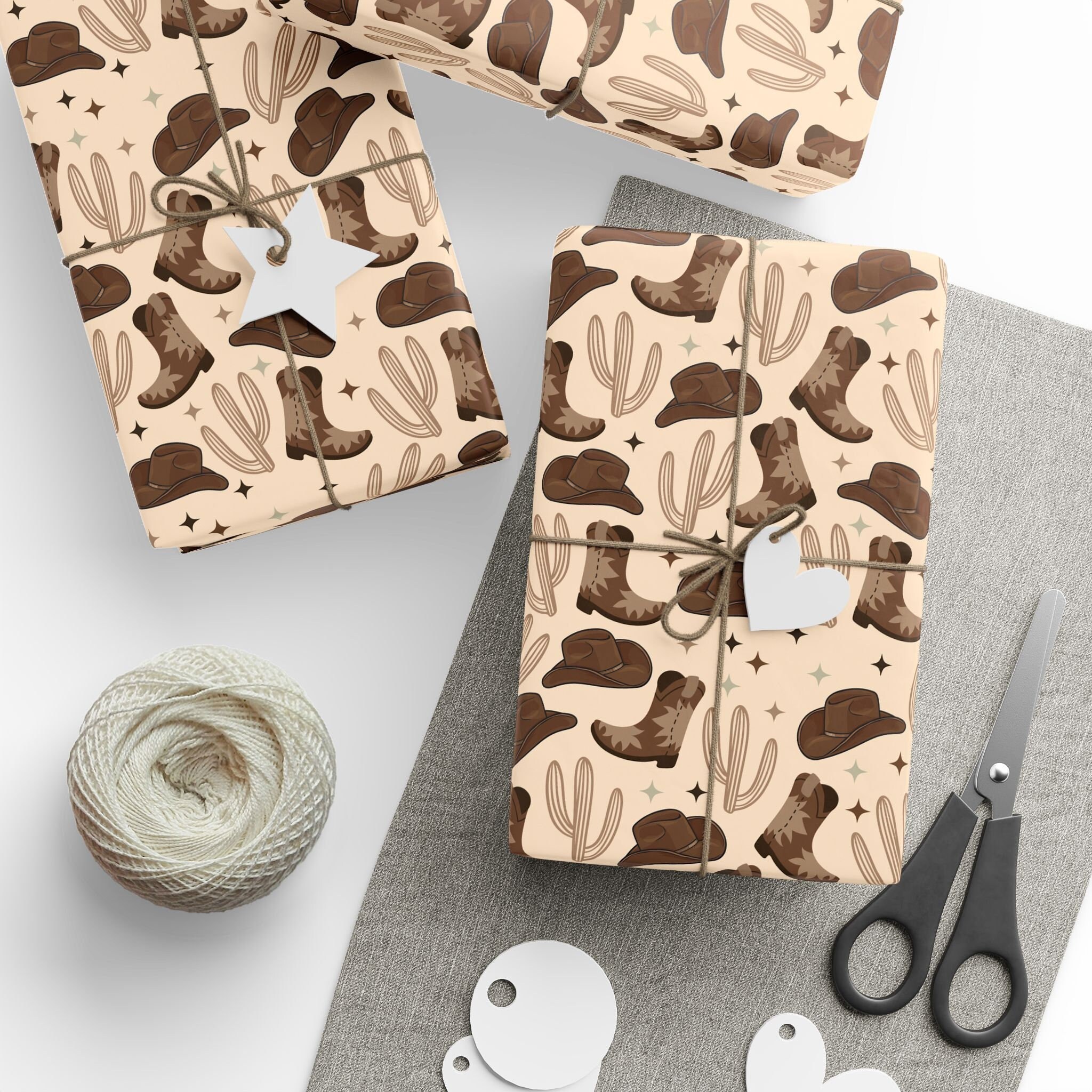 Boho Western Cowboy Wrapping Papers, Boho Cowboy Gifts Wrapping Paper ...