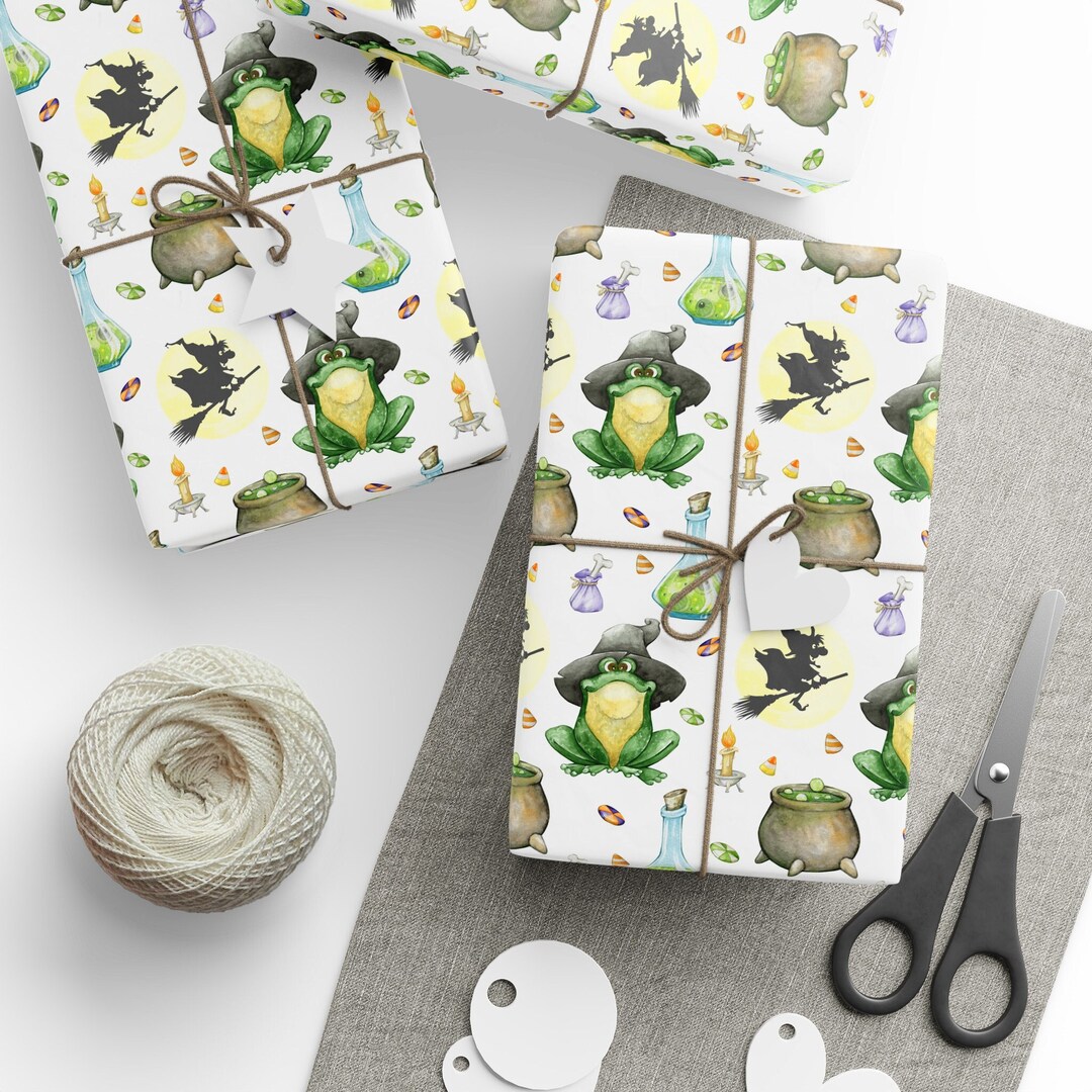 Frogs Wrapping Papers, Frogs Gifts Wrapping Paper Roll, Halloween Frogs ...