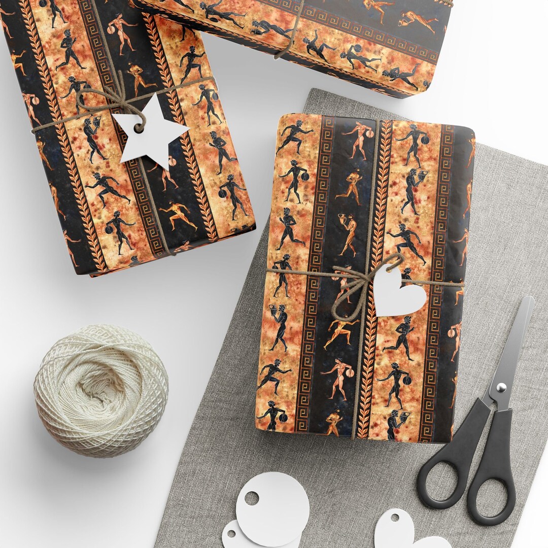 Ancient Greece Wrapping Papers, Greece Inspired Gifts Wrapping Paper ...