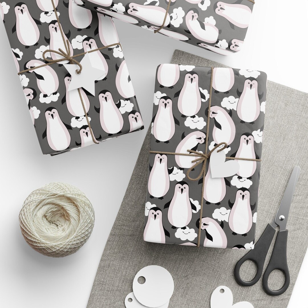 Funny Penguins Wrapping Papers, Penguin Gifts Wrapping Paper, Penguin ...
