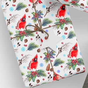Red Cardinal Wrapping Papers, Christmas Cardinals Gifts Wrapping Paper ...