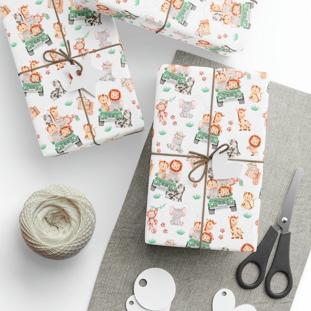 Safari Gift Wrapping Papers, Jungle Animals Gift Wrapping Paper, Safari ...